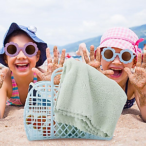 Sweetude 12 Pcs Jelly Bags with Sunglasses Jelly Purse Basket Reusable Tote Beach Handbags for Women Girls Kid(Colorful)