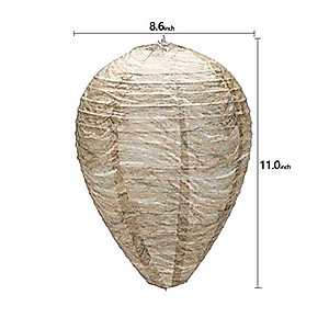 Eashome Wasp Nest,Decoy Hanging Fake Wasp Nest,Natural Non-Toxic Paper Decoy Safe Fake Trap Effective Eco Friendly Paper Wasp Nest for Garden,Outdoors Brown 4 Pack