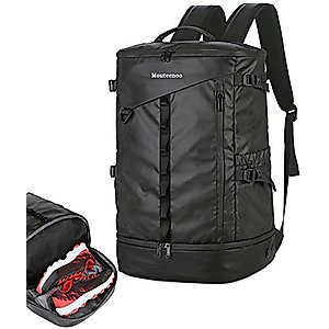Mouteenoo Travel Backpack with Shoes Compartment for Gym Sports Hiking Water-Resistant Backpack for Men and Women (Black)