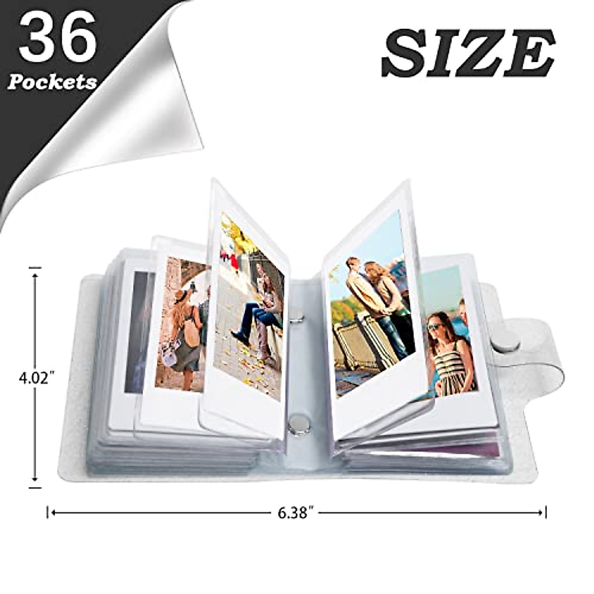 2Packs 36 Pockets 2x3 Photo Album for Fujifilm Instax Mini 12 11 9 Camera, Polaroid Snap, Z2300, SocialMatic Instant Cameras & Zip Instant Printer (White)