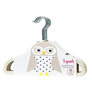 3 Sprouts Baby Hangers – Velvet Closet Clothes Organizers for Nursery, 10 Pack