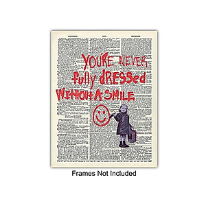 Banksy Wall Art Set - Inspirational Quotes Room Decor - Motivational Graffiti Street Art for Teens Bedroom, Living Room, Dorm - Set of 6-8x10 each Poster Picture Prints Home Decoration