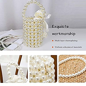 Multicolor Hand Beaded Handheld Crossbody Women's Evening Bag Bucket Bag (gold)