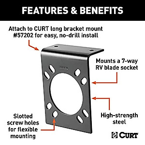 CURT 57206 Vehicle-Side Trailer Wiring Harness Mounting Bracket for 7-Way RV Blade