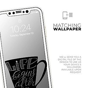 Design Skinz Life Begins After Coffee - DesignSkinz Protective Vinyl Decal Wrap Skin Cover Compatible with The Apple iPhone SE (2020) (Full-Body, Screen Trim & Back Glass Skin)