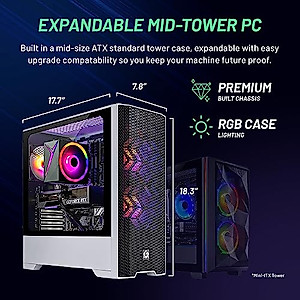 Skytech Blaze3.0 Gaming PC Desktop – Intel Core i5 13400F 2.5 GHz, NVIDIA RTX 4060, 1TB NVME SSD, 16GB DDR4 RAM 3200, 600W Gold PSU, 11AC Wi-Fi, Windows 11 Home 64-bit