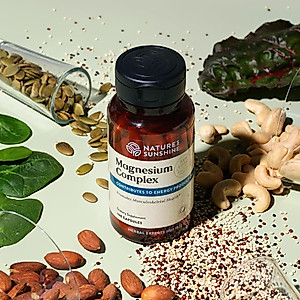 Nature’s Sunshine Magnesium Complex - High Potency Magnesium Supplement with Citrate & Malate for Relaxation, Optimal Absorption, Muscle Function, Energy Production - 50 Servings (100 Capsules)