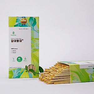 EcoAmiga Bamboo Straw, 8 Inch Reusable & Biodegradable Organic Bulk Straws – Great Ecological Alternative to Plastic Straws (Wheat)