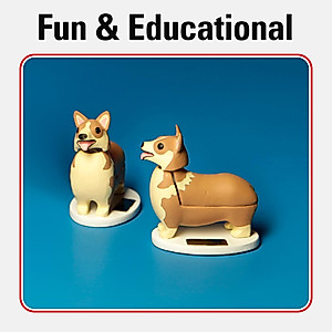 Kikkerland Solar Powered Corgi Dog Figurine: Fun Animal Decor for Home & Kitchen, Office Desk, Garden, Car – Great Novelty Toy Statue, Display Shelf Collectible, Holiday & Birthday Gift
