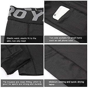 YUSHOW Mens Compression Shorts with Pocket Spandex Sports Running Quick Dry Shorts Compression Underwear for Men Athletic