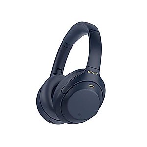 Sony WH-1000XM4 Wireless Premium Noise Canceling Overhead Headphones with Mic for Phone-Call and Alexa Voice Control, Midnight Blue WH1000XM4