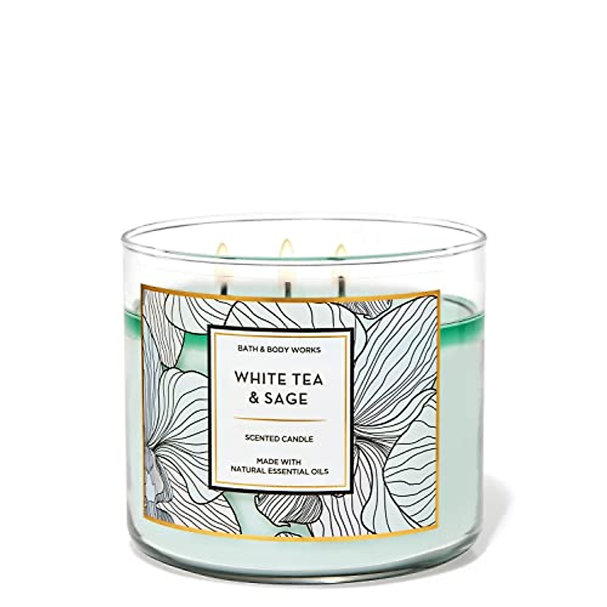 Bath and Body Works White Barn 3 Wick Candle 14.5 oz / 411 g (White Tea & Sage)