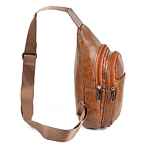 WESTEND Crossbody Leather Sling Bag Backpack with Adjustable Strap