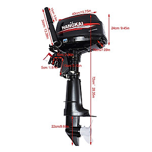 6HP Outboard Motor, 102CC Fishing Boat Motor Motor Prop Heavy Duty, 2-Stroke Outboard Motor Boat Engine Outboard Trolling Motor for Fishing, Aquaculture, Outdoor Adventure Engine tiller Control
