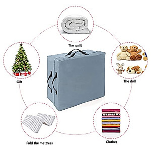 Orqihod Carry Case for Twin XL Tri-Fold Mattress, Grey Storage Bag with Two Handles and Zippers(39 x 26 x 18 Inches)