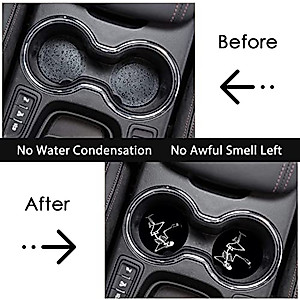 Car Coasters for Drinks Absorbent, 2 Pack Cup Holders, 2.56" Ceramic Stone & Non-Scratch Cork Base Coasters, Auto Accessories for Women & Men, Human Skeleton Cocktail Funny Skull