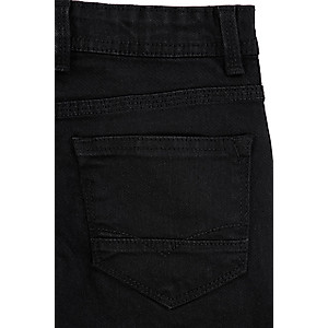 X RAY Boys Distressed Jeans (2T-16), Elastic Waist Biker Moto Distressed Ripped Denim Jeans for Boys & Colored Pants, Jet Black - Minor Rips, 4T