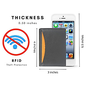 Texan Bull Credit Card Holder RFID Signal Blocking Unisex Slim Bifold Business Card Organizer Wallet (Black)