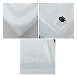 Wekioger 70 Quart Plastic Box Bins with Wheels, Latching Storage Containers, 4 Packs