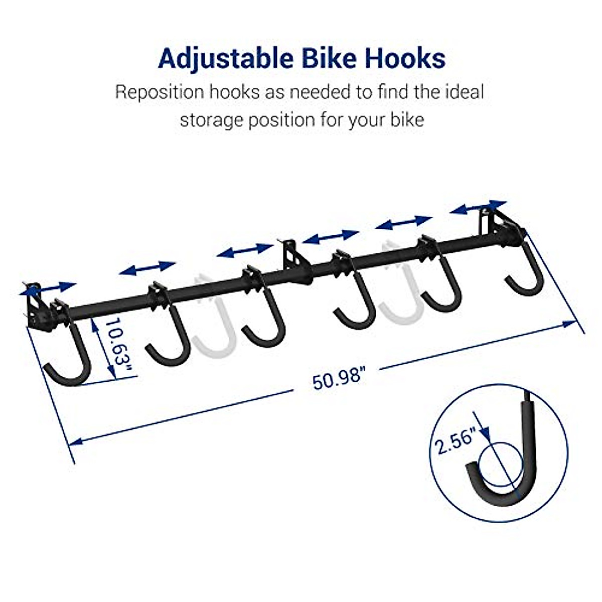 FLEXIMOUNTS 6-Bike Storage Rack for Garage, Heavy-Duty Wall Mount Hanger for Home & Garage, Holds Up to 300lbs