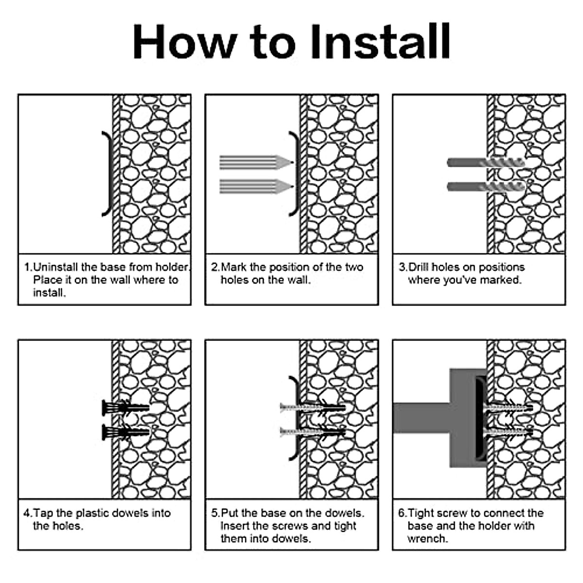 YUESIMATE Hair Dryer Holder Wall Mounted Bathroom or Bedroom Hairdryer Hanging Rack Hair Dryer Organizer Blower Dryer Organizer Universal Size,Chrome