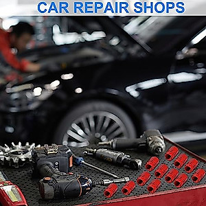 Valve Stem Caps, Car Tire Valve Caps, 12 Pcs Aluminum Alloy Leakproof Universal Wheel Valve Stem Covers for Vehicle Truck Motorcycle Bike(Red)