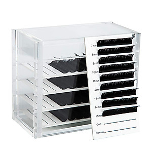 Acrylic 5 Layers clear Eyelash Storage Box, Makeup Display Container, Eyelashes Holder Case Grafting, Eyelash Transparent Box Extension Tool