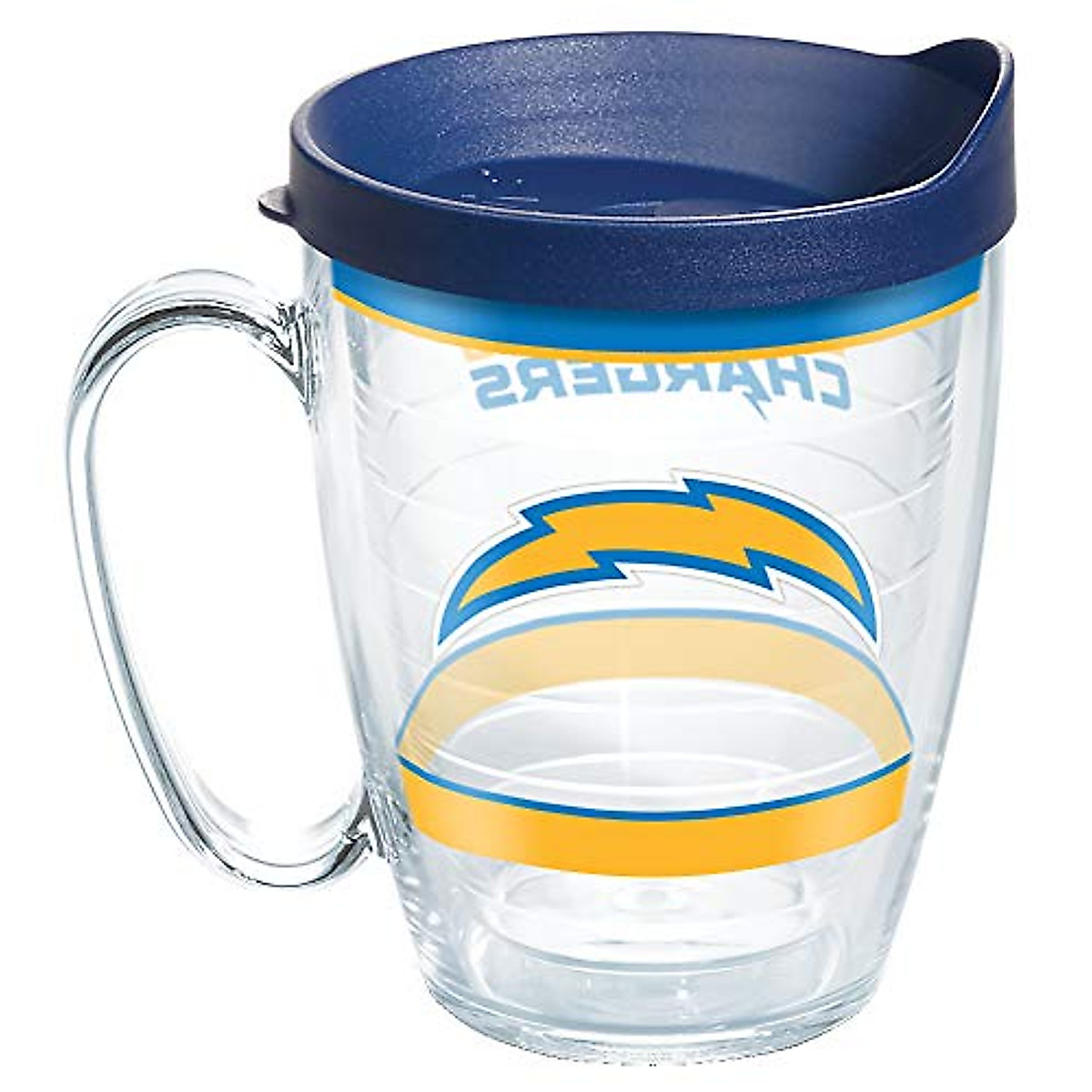 Tervis Made in USA Double Walled NFL Los Angeles Chargers Insulated Tumbler Cup Keeps Drinks Cold & Hot, 16oz Mug, Tradition