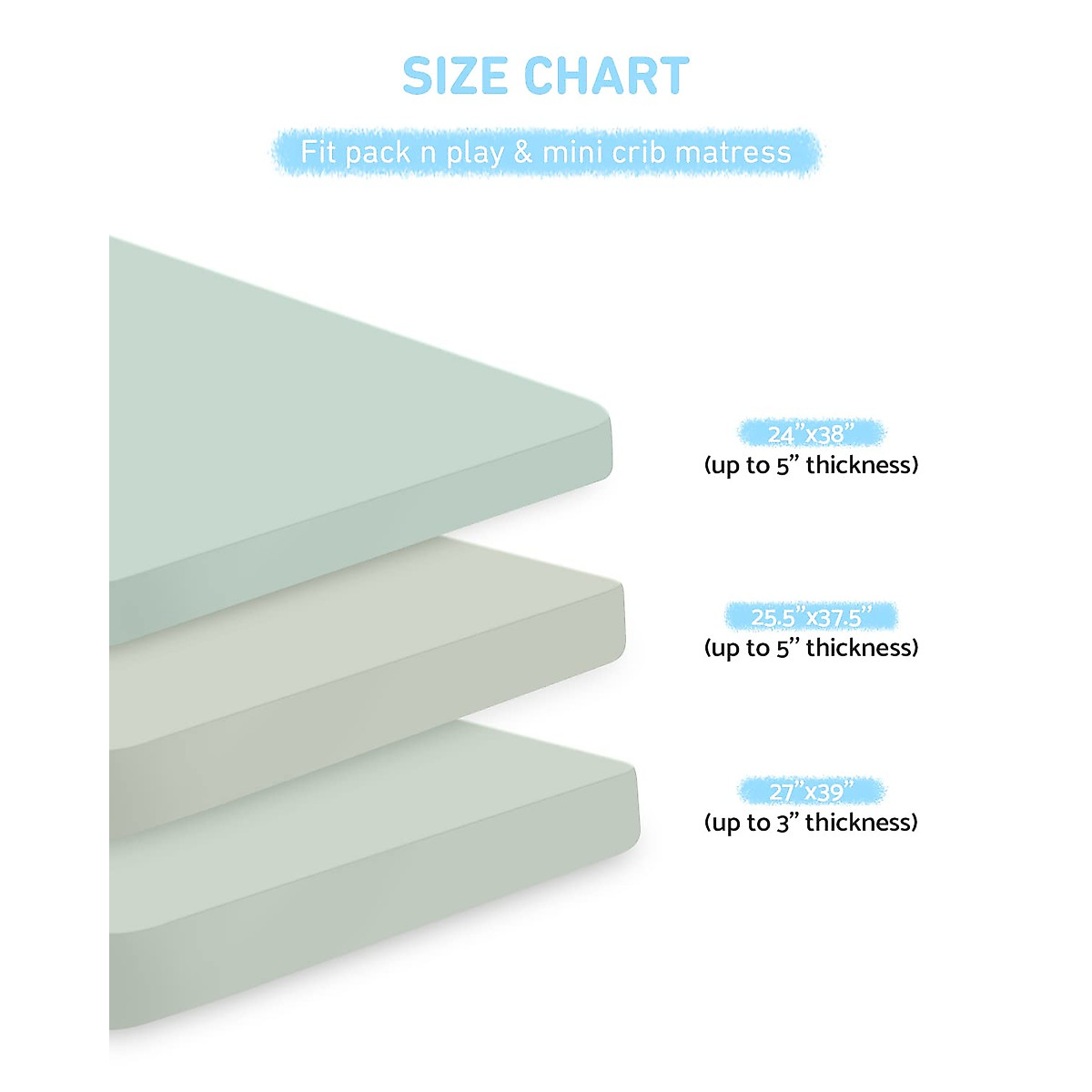 Babebay 2-Pack Mini Crib Sheets, Pack and Play Sheets Fitted for Pack N Play Mattress and Playard, Soft Jersey Knit Cotton for Baby (Sage Green)