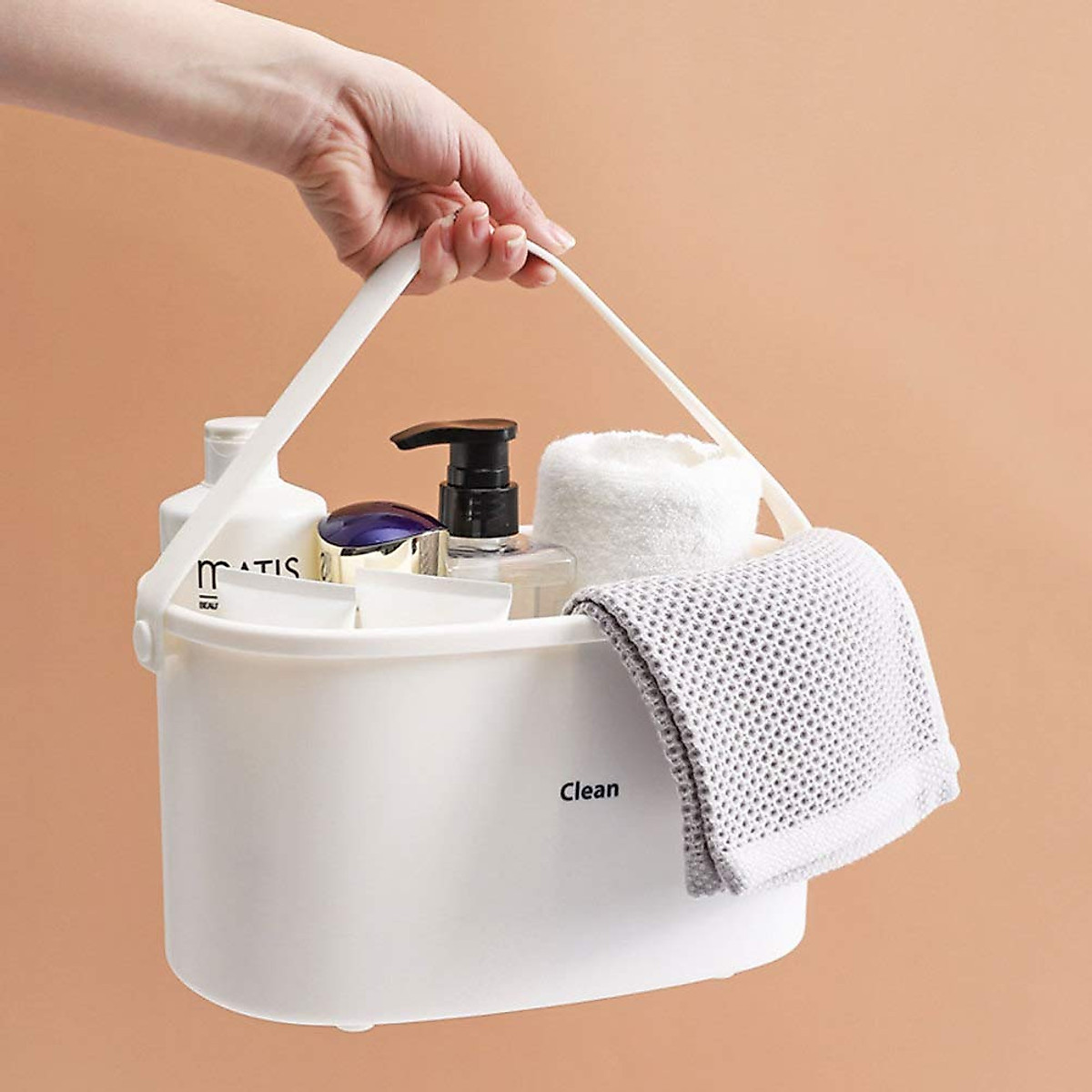 Cabilock 1pc Bath Basket Shampoo Tote Basket Wet Cloth Container Shower Storage Bin Portable Shampooer Bath Tote Fruit Containers Shower Basket Underwear Laundry Basket Pp Child White