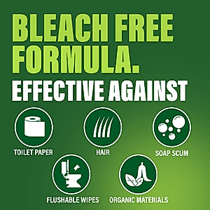 Green Gobbler Liquid Hair Drain Clog Remover & Cleaner, For Toilets, Sinks, Tubs - Septic Safe, 2 Pack