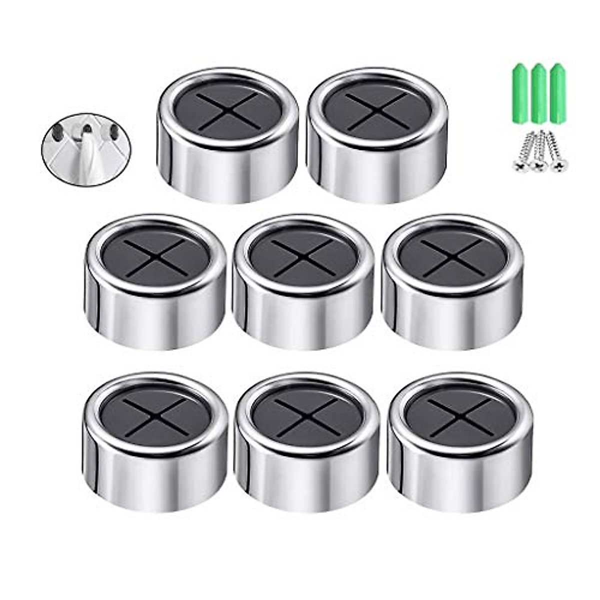 NNEWSP 8Pcs Kitchen Towel Hooks,Round Self Adhesive Wall Hanger，Towel Holder for Bathroom, Kitchen and Home, Cabinet, Garage