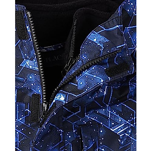 The Children's Place Boys' Heavy 3 in 1 Winter Jacket, Wind Water-Resistant Shell, Fleece Inner, Black | Space Cube_Black