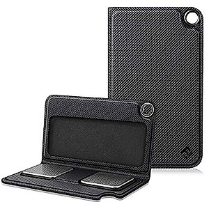 Fintie Protective Case for Alivecor Kardia Mobile, Premium PU Leather Carrying Cover with Magnetic Closure and Key Holder for KardiaMobile EKG Heart Monitor, [Not Fit KardiaMobile 6L], Black