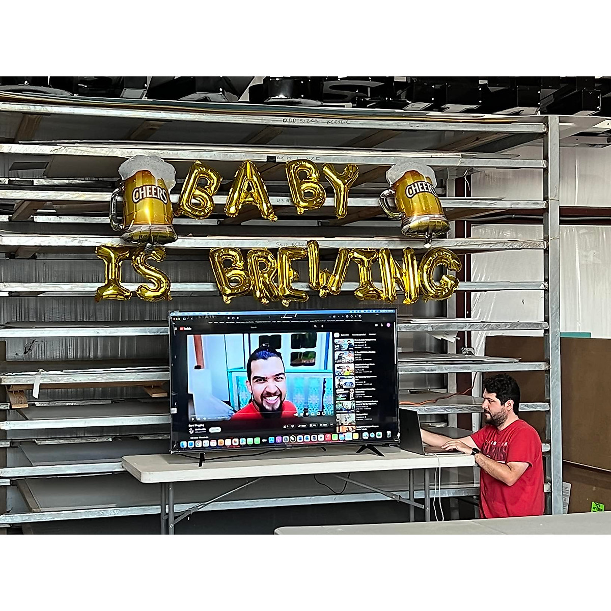 JeVenis Baby is Brewing Balloons Baby is Brewing Banner Baby Reveal Balloons Baby Brewing Baby Shower Decor Baby Gender Reveal Decoration