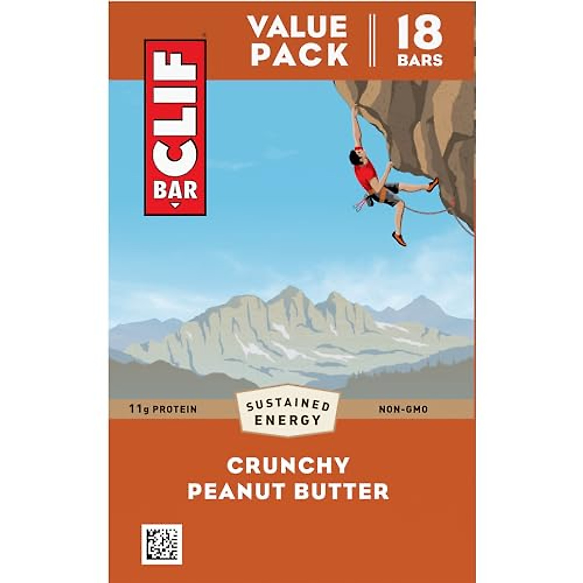 Clif Bar - Crunchy Peanut Butter - Made with Organic Oats - 11g Protein - Non-GMO - Plant Based - Energy Bars - 2.4 oz. (18 Pack)