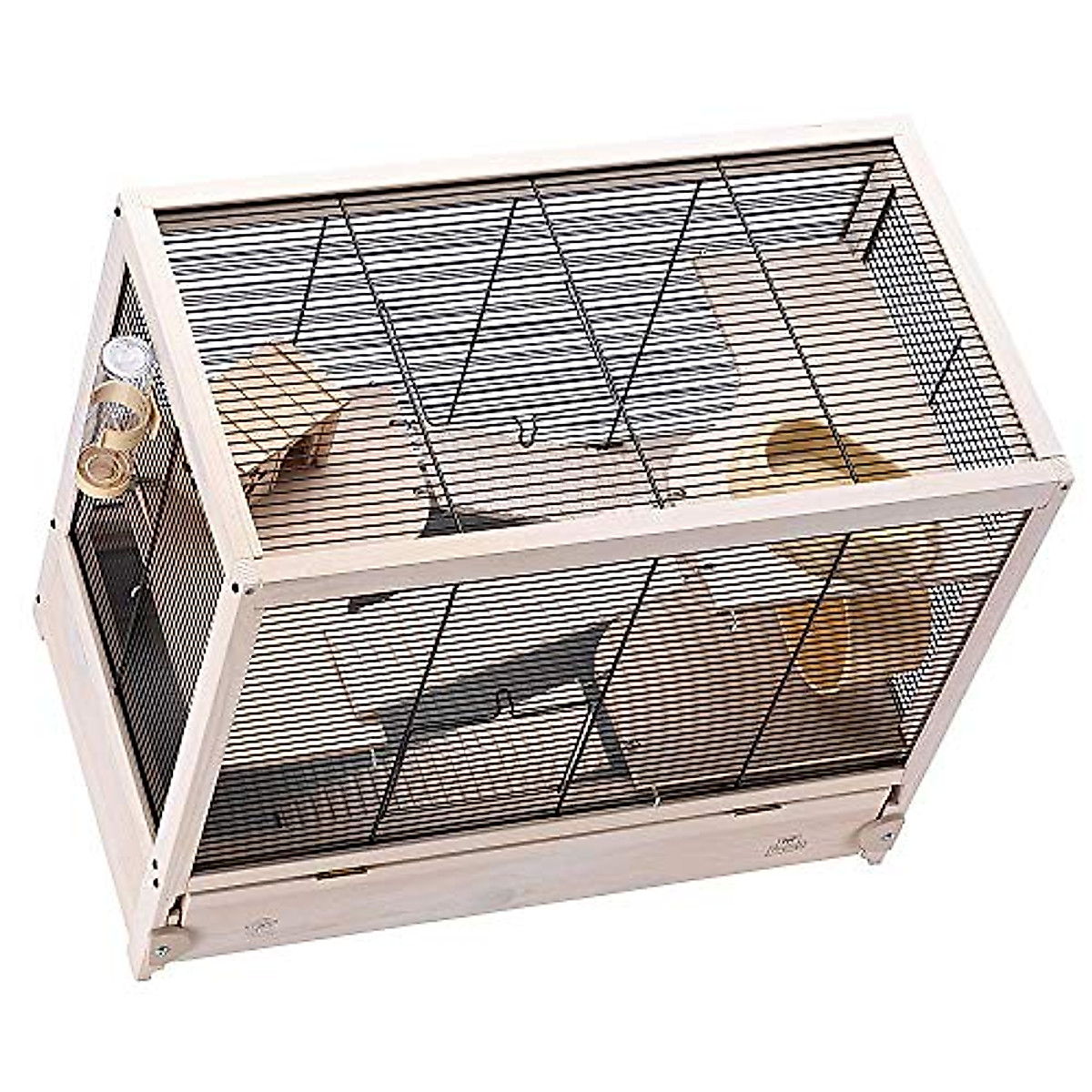 Ferplast HAMSTERVILLE Hamster Habitat Cage, Sturdy Wooden Structure, Black