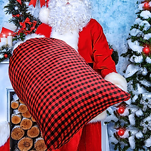 Shappy 4 Pcs Large Christmas Gift Bags 28 x 20 inches Drawstring Fabric Gift Bags Christams Bags for Xmas Presents Holiday Favors(Black-red)