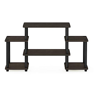 Furinno Turn-N-Tube No Tools Entertainment TV Stands, Dark Brown/Black