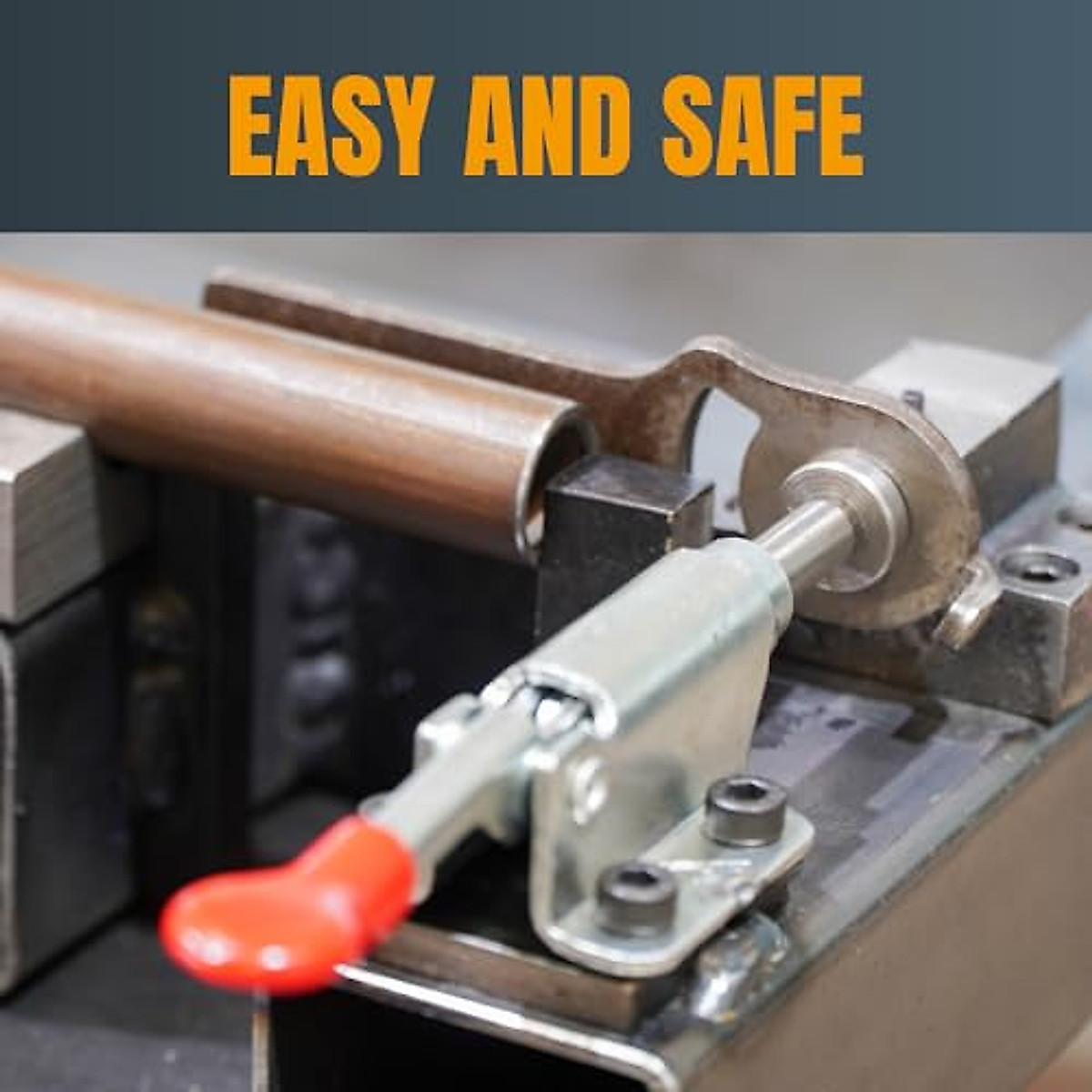 POWERTEC 2PK Toggle Clamp, 300lbs Holding Capacity, 302F Quick Release Push/Pull Clamp for Woodworking Jigs and Fixtures, Pocket Hole Jigs, Welding, CNC (20304-P2)