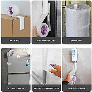 Bethone 3-Pack Duct Tape White Heavy Duty - 1.88 in 66 Yds Total Waterproof No Residue Strong Adhesive Duct Tape Tearable for Indoor Outdoor Use,Multi Purpose Home Repair