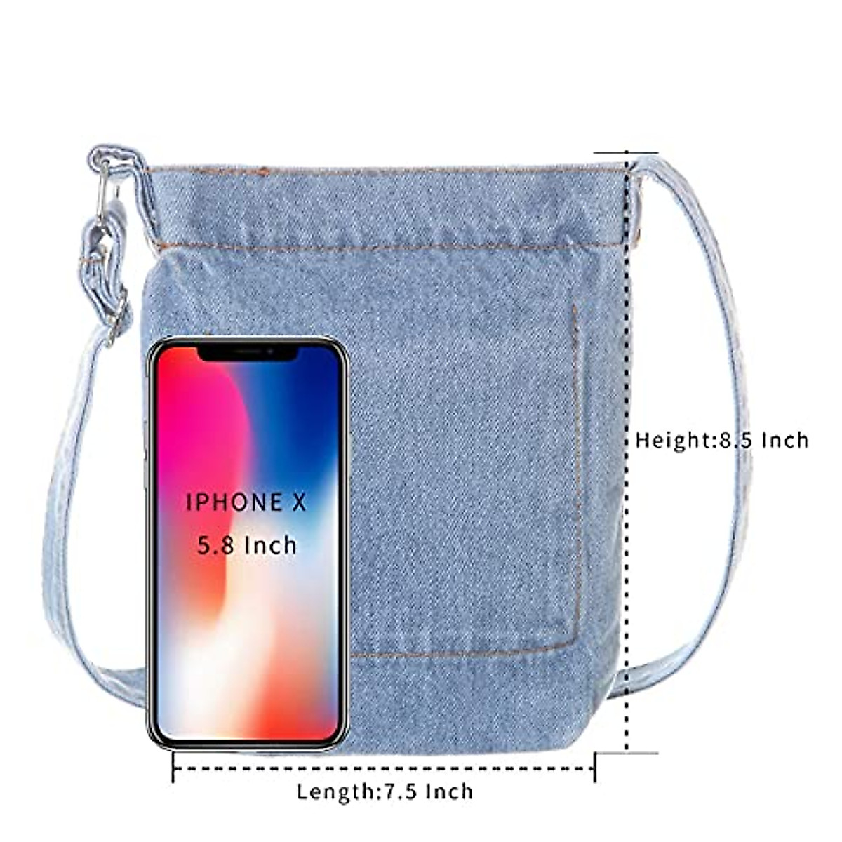 AOCINA Denim Purse Blue Jean Bags for Women Denim Tote Bag Jean Purses and Handbags for Teen Girls Women(A1-Light Blue)