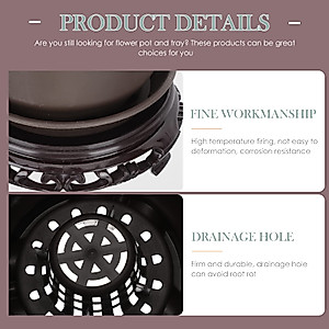 YARNOW 2 Sets Dried Arrangements Indoor Bonsai Planting Planter Plastic Stand Bucket Flowerpots Store High Base of Storage and Decorative Display Saucers Flower Flowerpot Floral Drainage