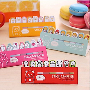 Funny Animals Sticker Bookmark Marker Memo Flags Index Tab Sticky Notes,Pack of 7