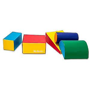 Matladin Indoor Safe Soft Foam Climber 5-Piece Sets, Beginner Toddler Climber with Slide Ramp Indoor Climbing Toys for Toddlers Kids and Children