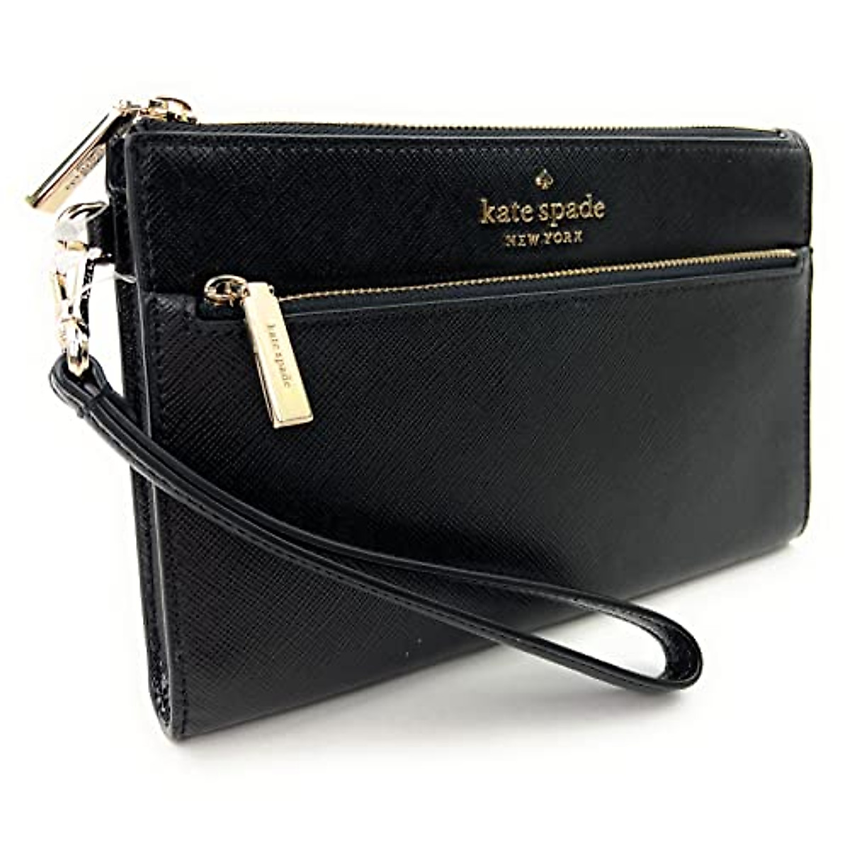 Kate Spade Medium Saffiano Leather Wristlet (Black)