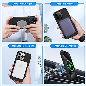 Miracase Designed for iPhone 15 Pro Max Case,[Compatible with MagSafe], [with 2 Pack Screen Protectors],Shockproof Liquid Silicone Case with Microfiber Lining,6.7 inch(Black)