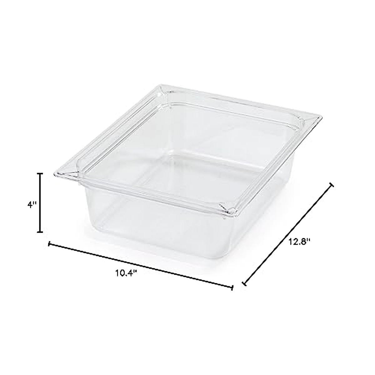 Carlisle FoodService Products 10221B07 StorPlus Half Size Food Pan, Polycarbonate, 4" Deep, Clear