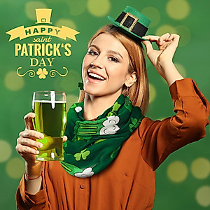 Funtery 4 Pcs St. Patrick's Day Scarf for Women Green Shamrock Print Scarf Long Shamrock Shawl Irish Theme Scarf for Holiday Outfits Accessories