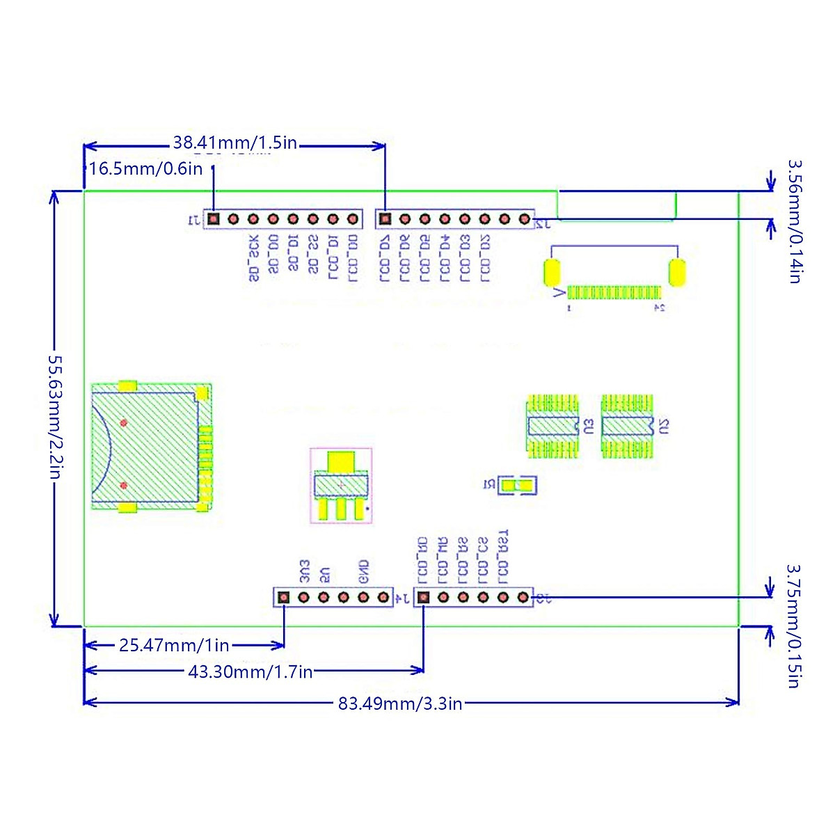 Ultra HD 3.5 Inch TFT Color Display Module - Non-Touch Screen for R aspberry Pi, R aspberry Pi TFT Display 320x480 Resolution